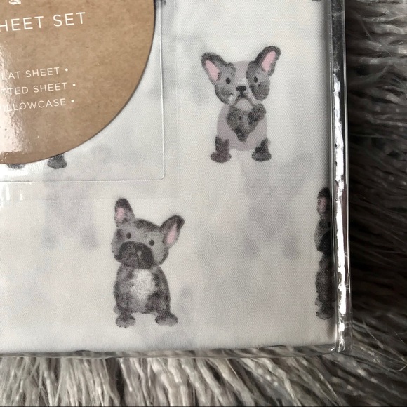 Tiny Paws | Bedding | Tiny Paws Frenchie French Bulldog Queen Sheet Set ...